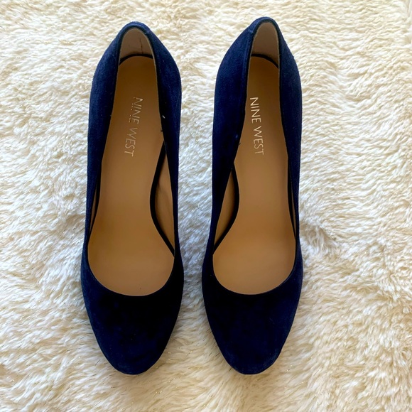 Nine West | Shoes | Nine West Midnight Blue Suede Pumps | Poshmark